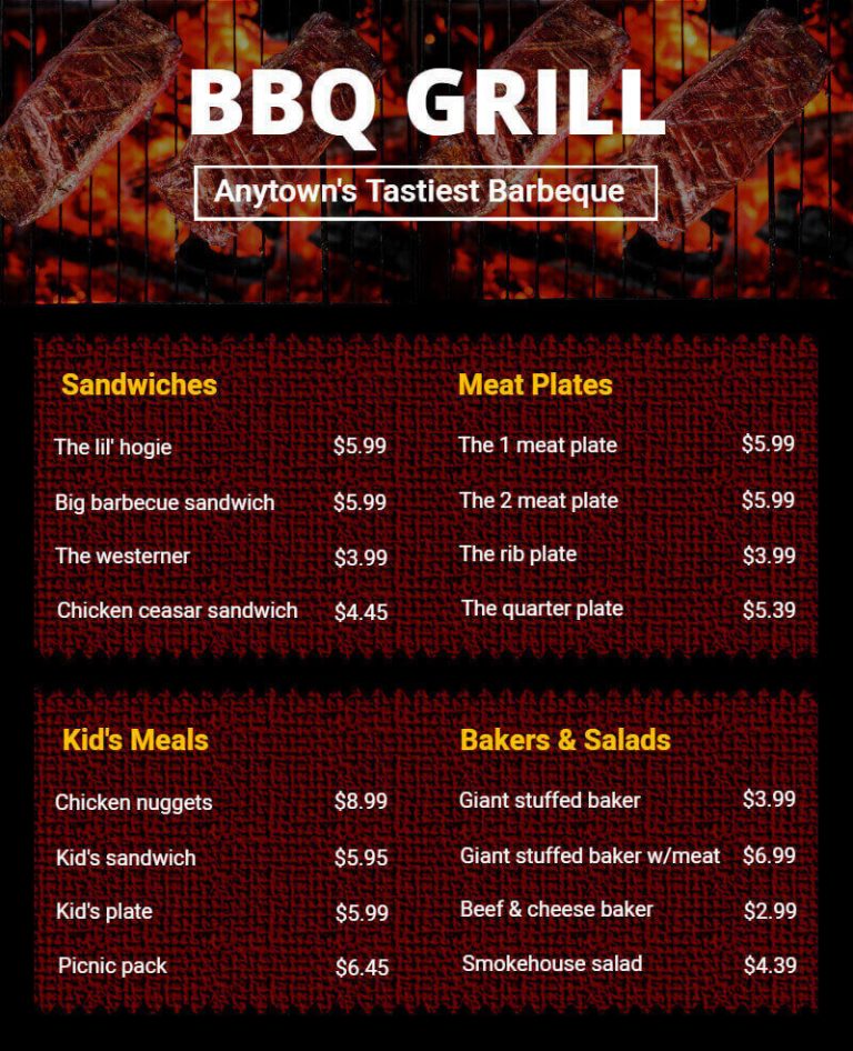 Creative Restaurant Menu Design Examples