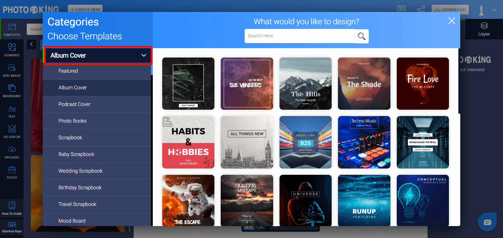 How To Make Album Cover Online With PhotoADKing