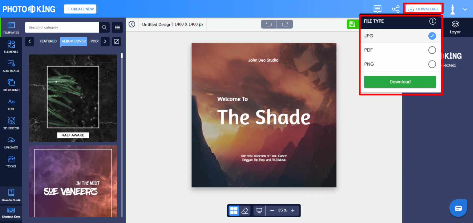 How To Make Album Cover Online With PhotoADKing