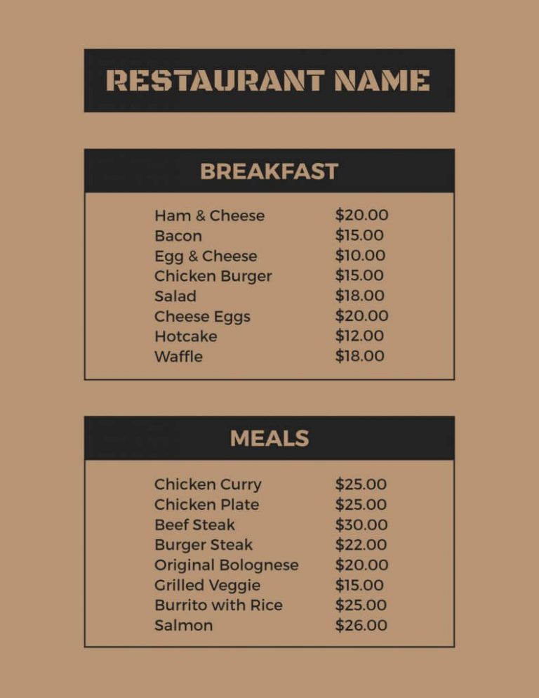 15 Best Restaurant Menu Design Examples