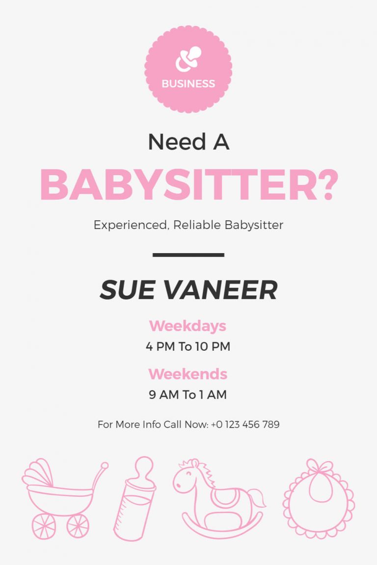 Creative Babysitting Flyer Ideas & Examples - PhotoADKing Creative Babysitting Flyer Ideas & Examples - PhotoADKing