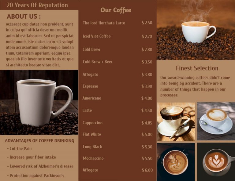 Cafe Menu Design Ideas & Examples