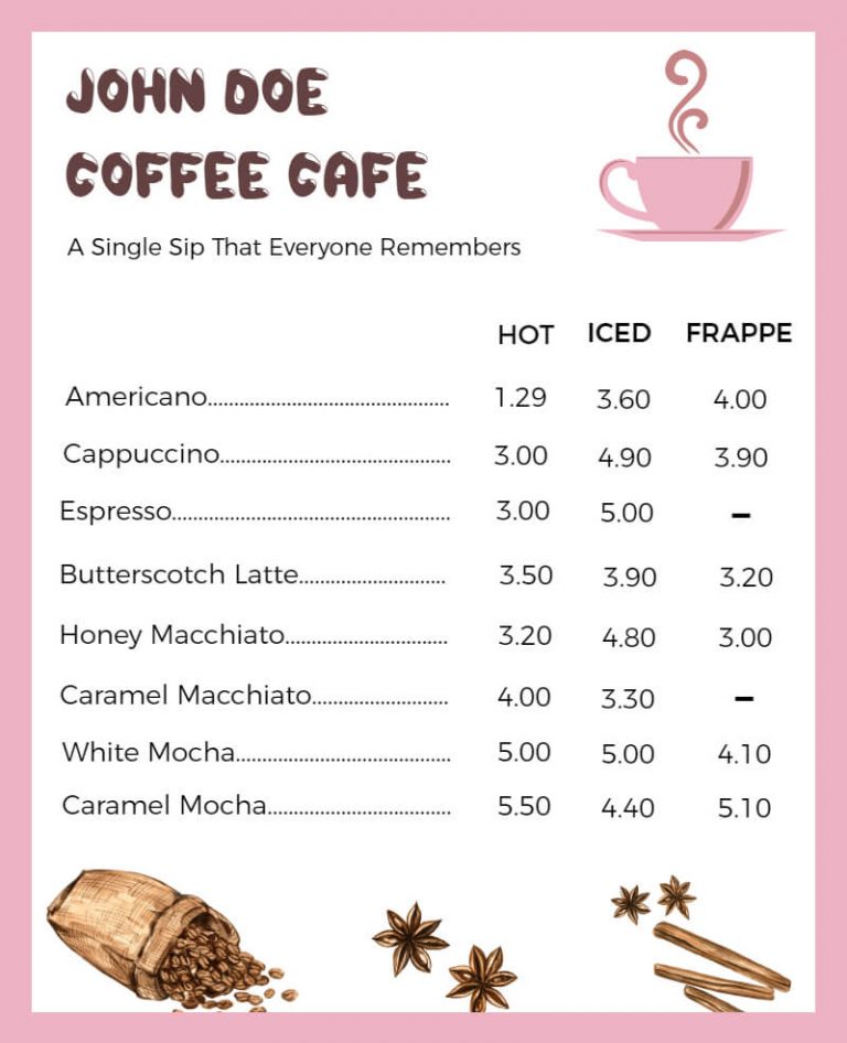 Cafe Menu Design Ideas & Examples