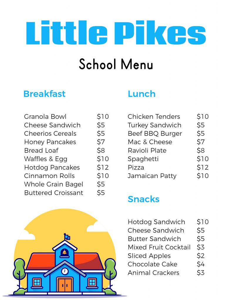 Kids Menu Design Ideas Examples PhotoADKing Kids Menu Design Ideas Examples PhotoADKing