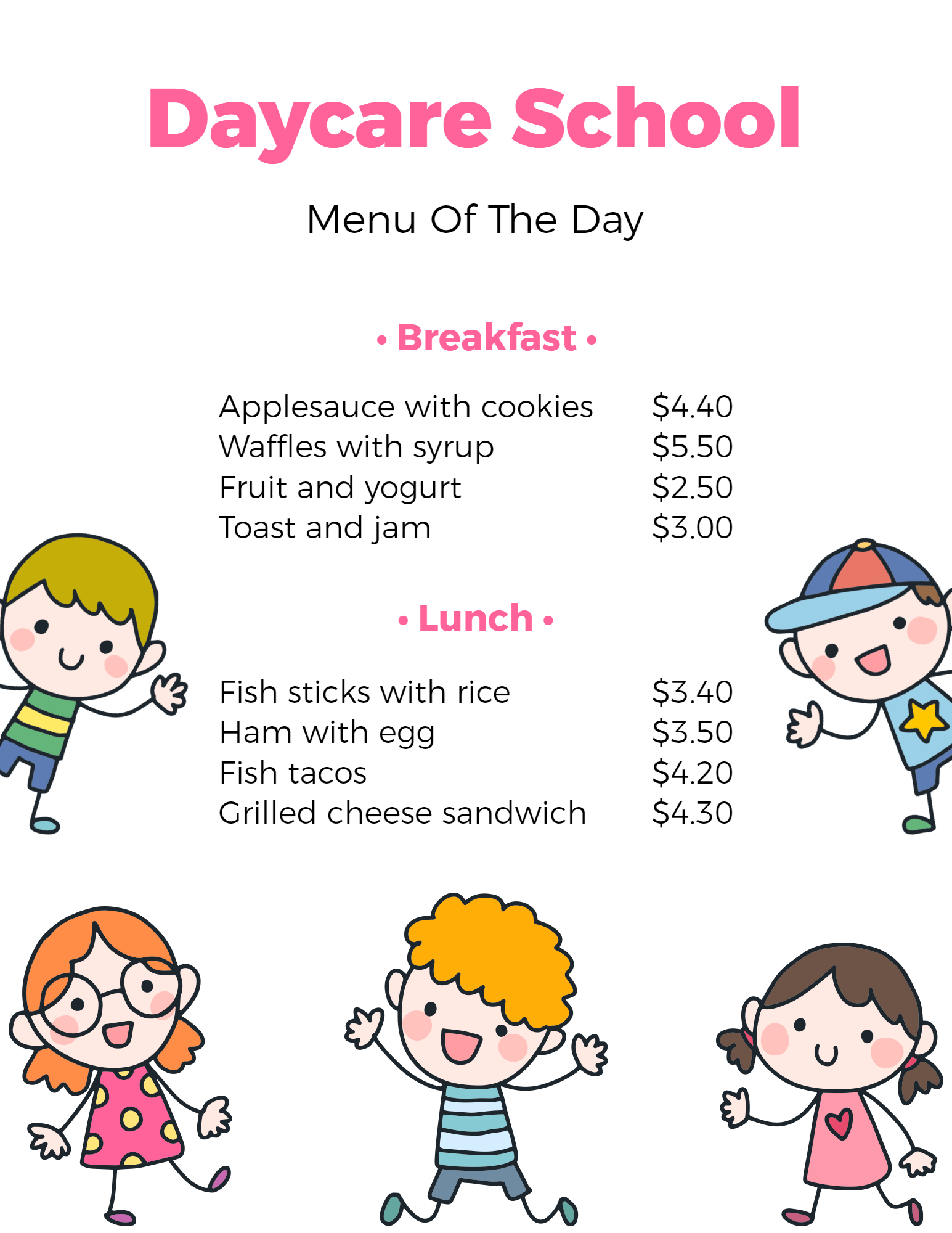 Kids Menu Design Ideas & Examples - PhotoADKing