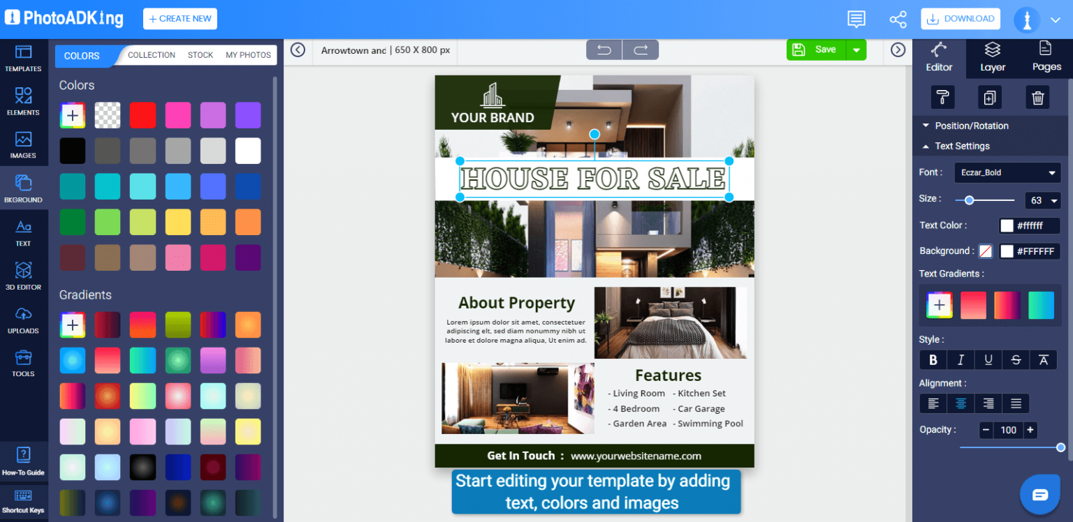 Using PhotoADKing for Realtor Flyer