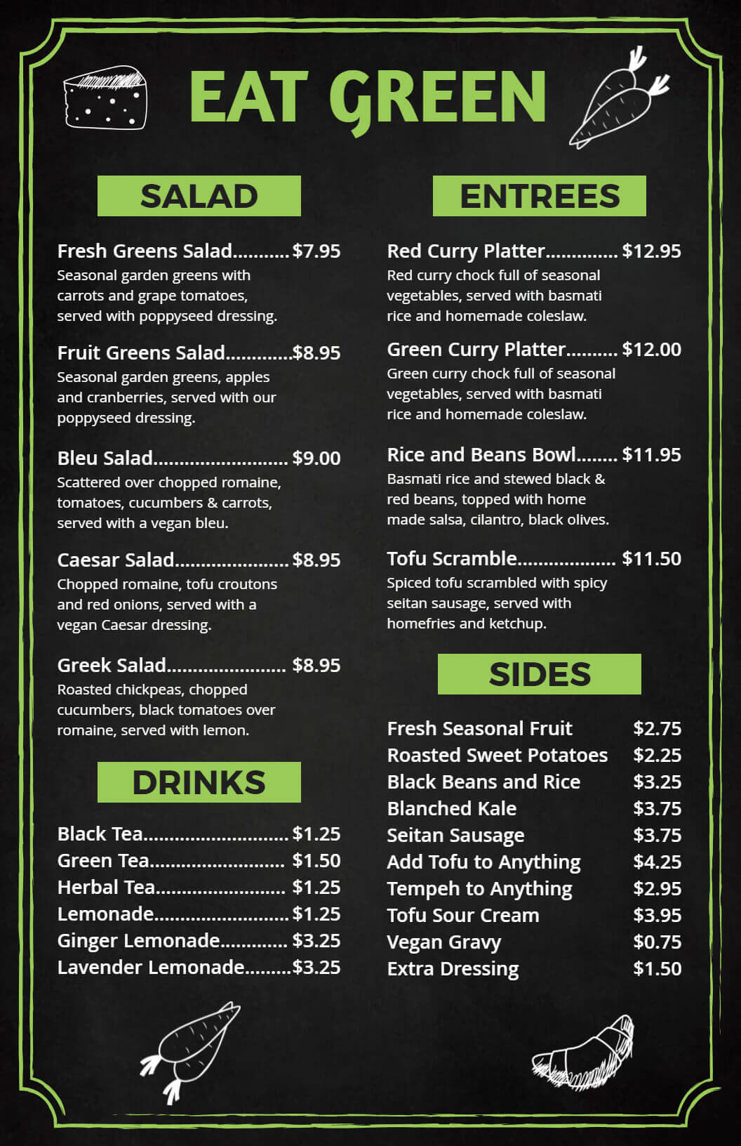Restaurant Menu Ideas and Examples