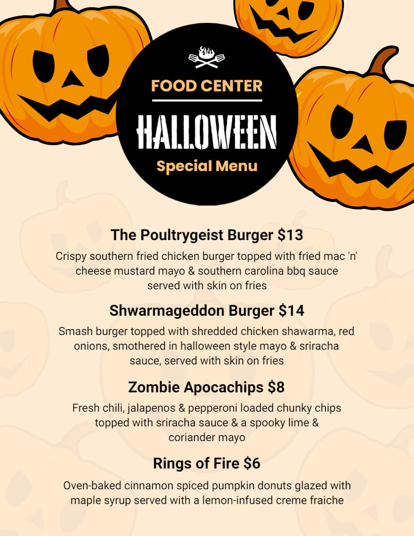 Restaurant Menu Ideas and Examples