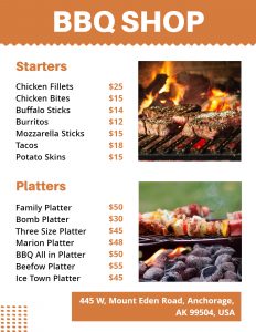 BBQ Menu Design Ideas, Examples & Samples
