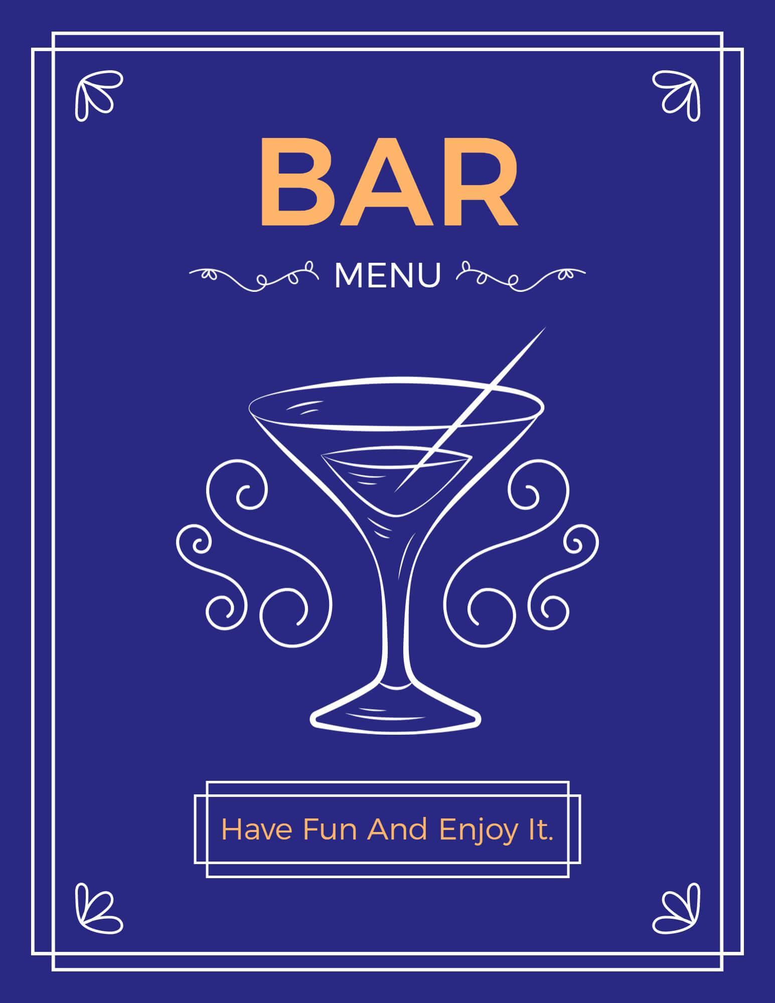 Bar Menu Design Ideas and Examples
