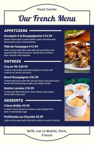 French Menu Design Ideas and Examples