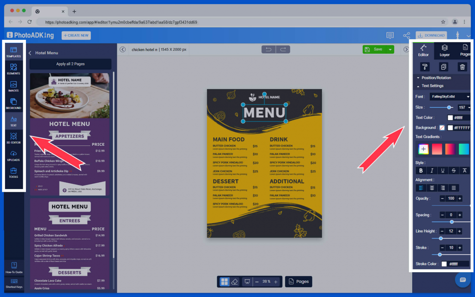 How to Design a Hotel Menu Using Templates?