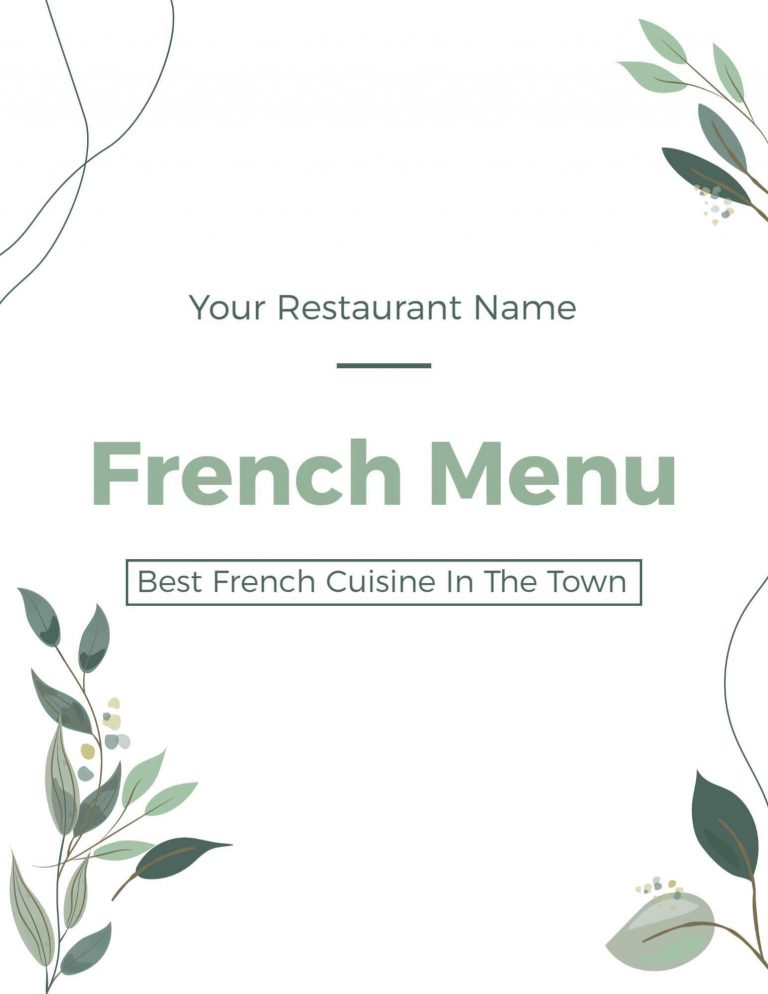 French Menu Design Ideas and Examples