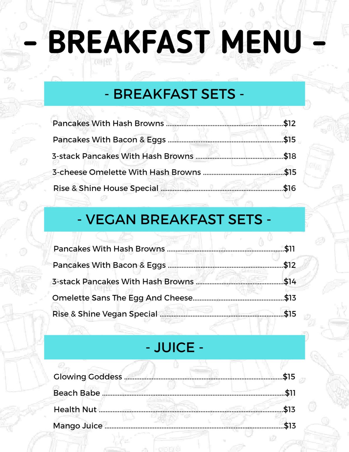 How to Design a Breakfast Menu Using Templates