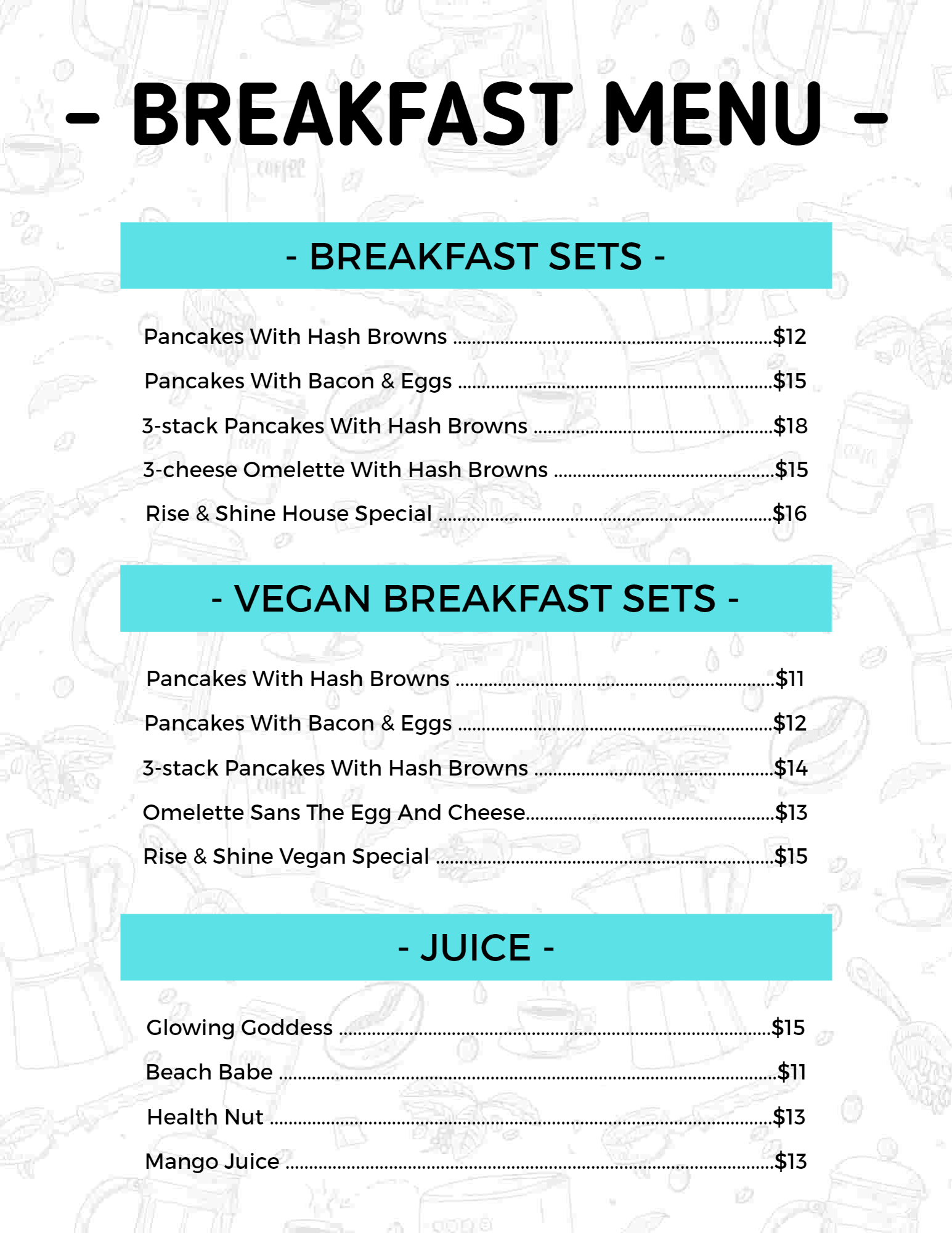 How to Design a Breakfast Menu Using Templates