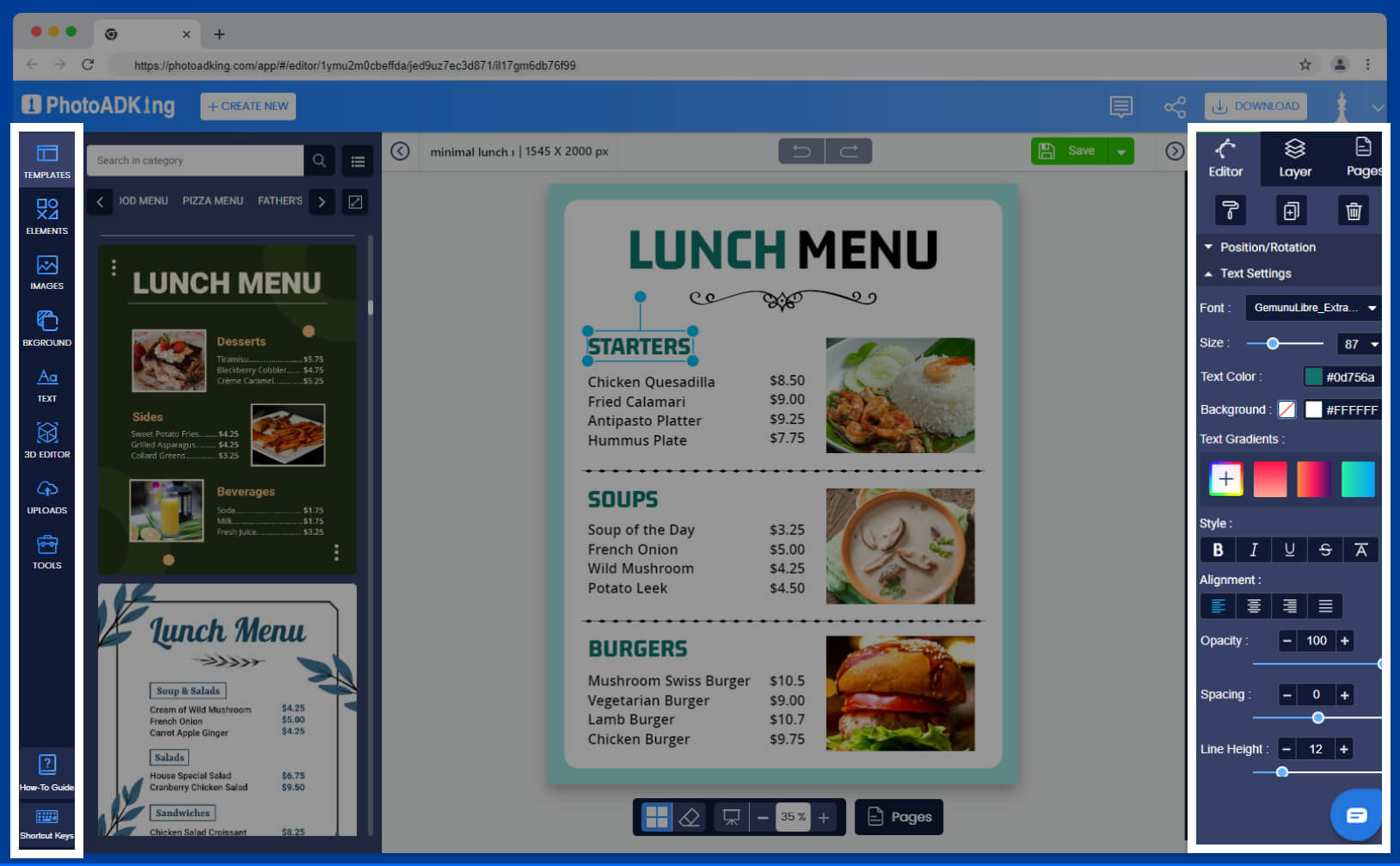 How to Design a Lunch Menu Using Templates?