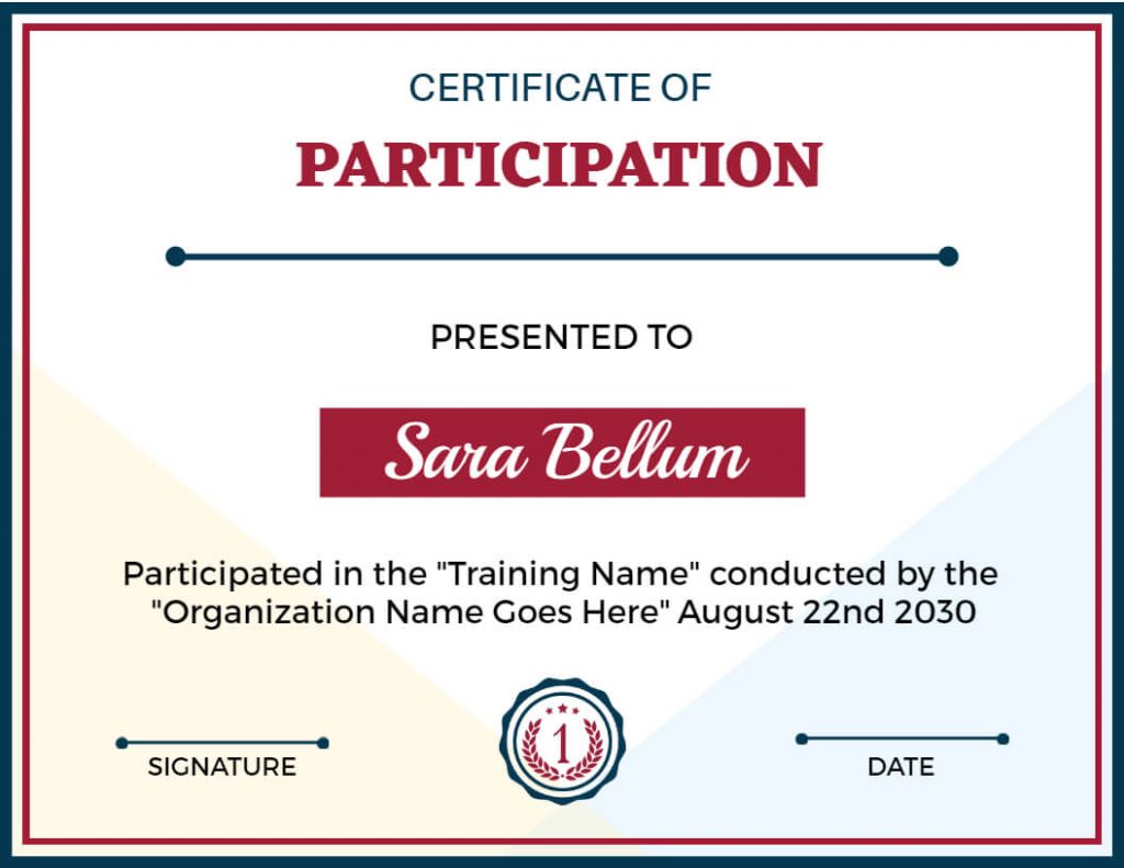 Examples Of Certificate Of Participation Examples Of Certificate Of Participation