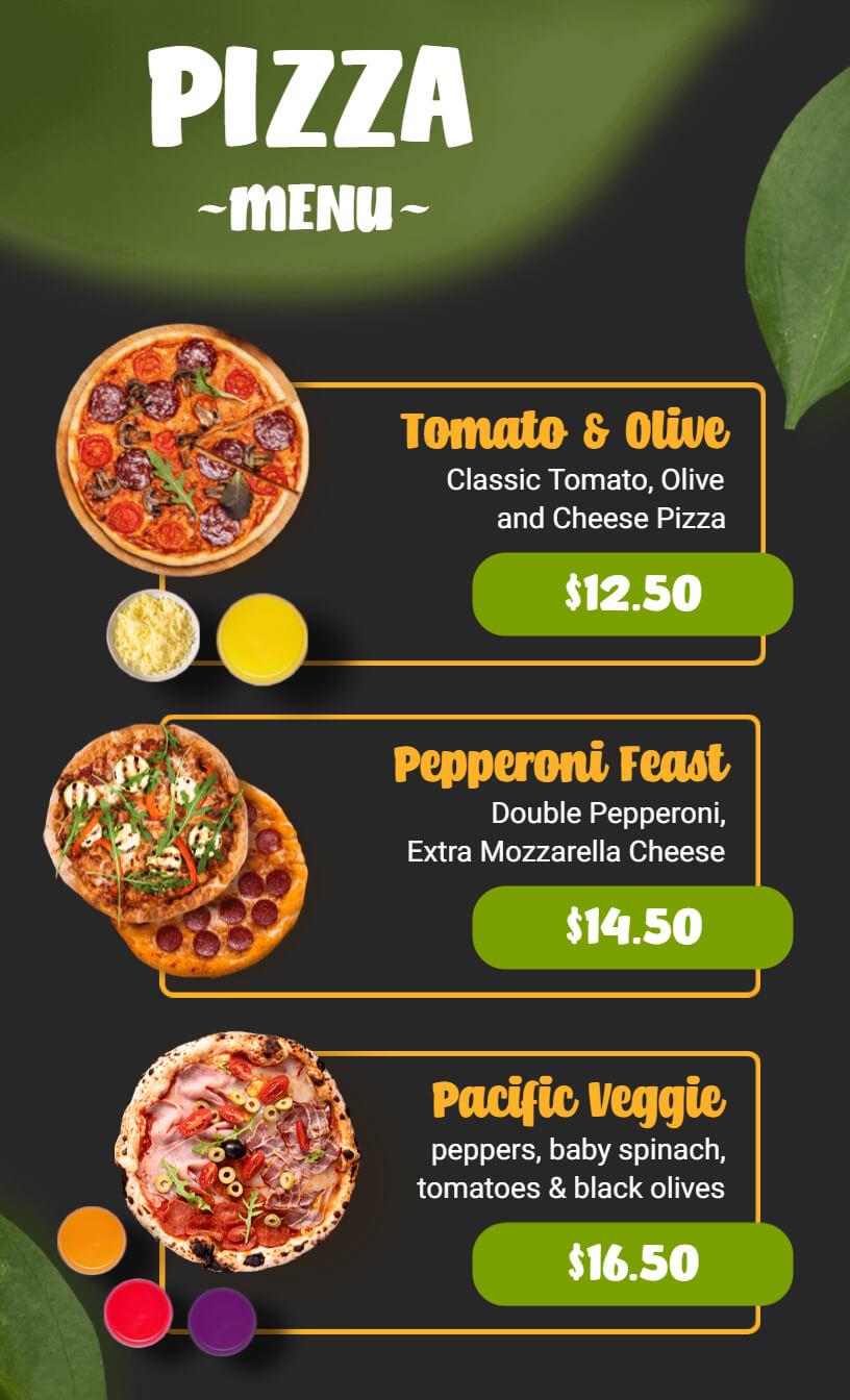 Pizza Menu Design Ideas, Examples & Samples