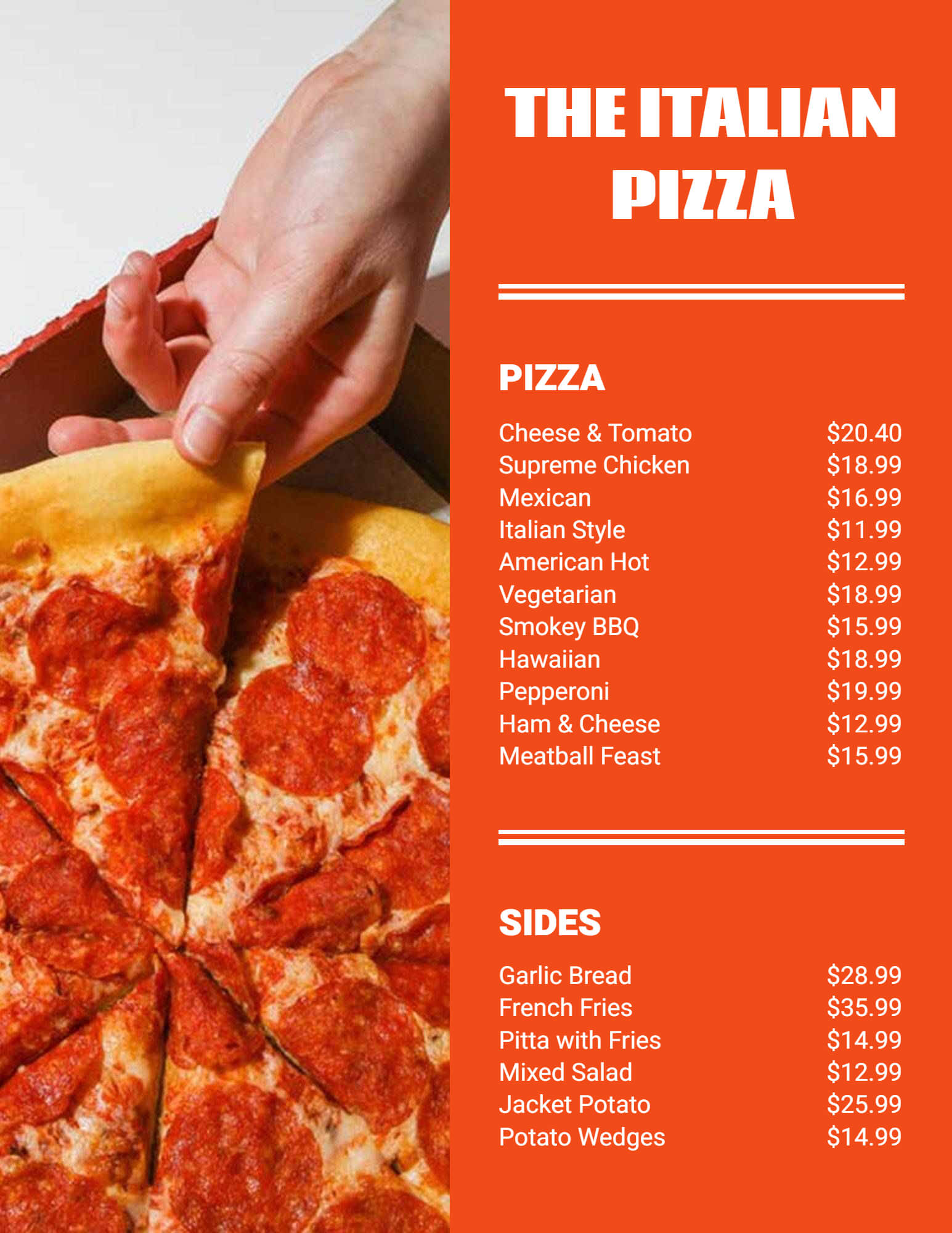 Pizza Menu Design Ideas, Examples & Samples
