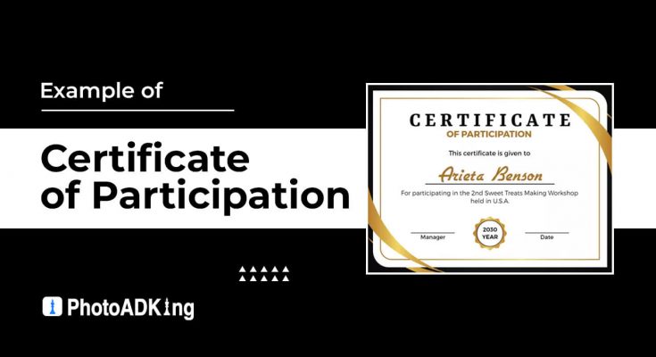 Examples of Certificate of Participation