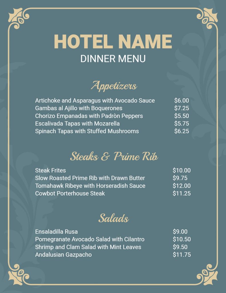 Types of Restaurant Menus - PhotoADKing