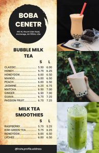 Boba Menu Design Ideas and Examples