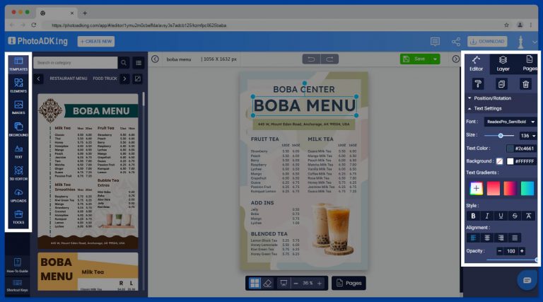 How to Design a Boba Menu Using Templates?