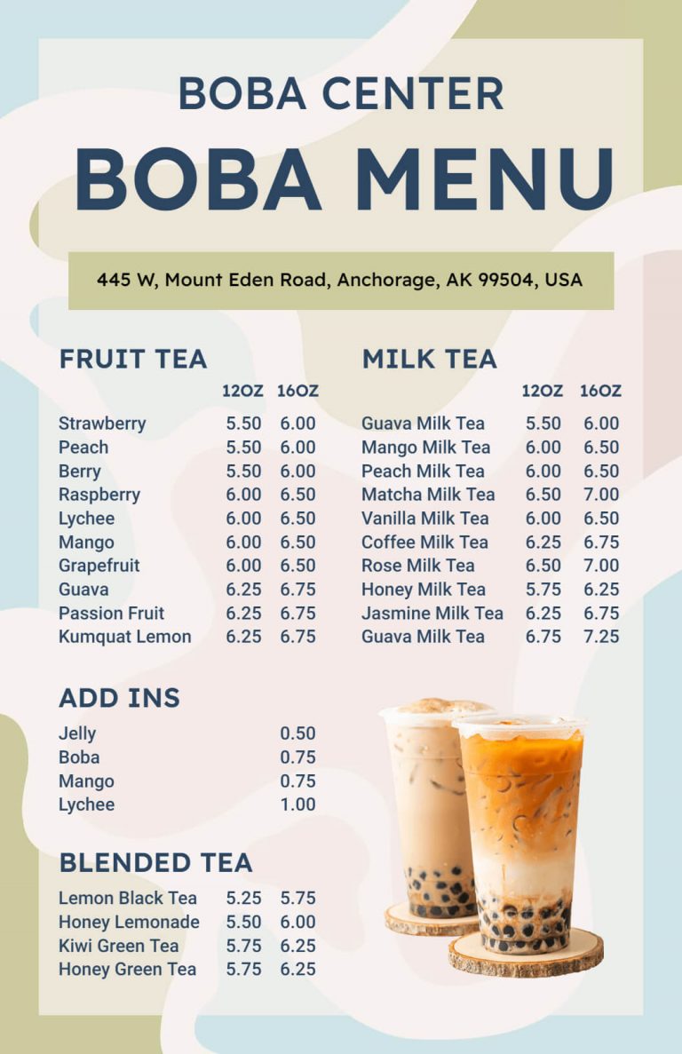Boba Menu Design Ideas And Examples