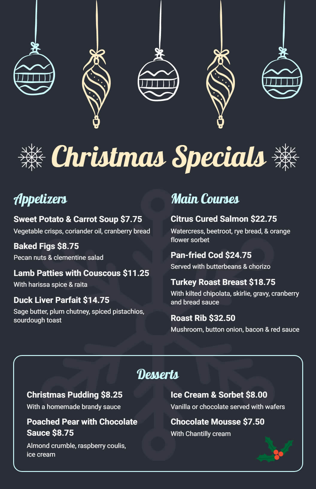 Christmas Menu Design Ideas and Examples
