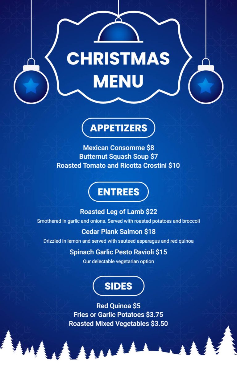 Christmas Menu Design Ideas and Examples