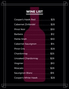 Wine Menu Design Ideas, Examples and Samples