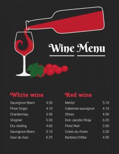Wine Menu Design Ideas, Examples and Samples