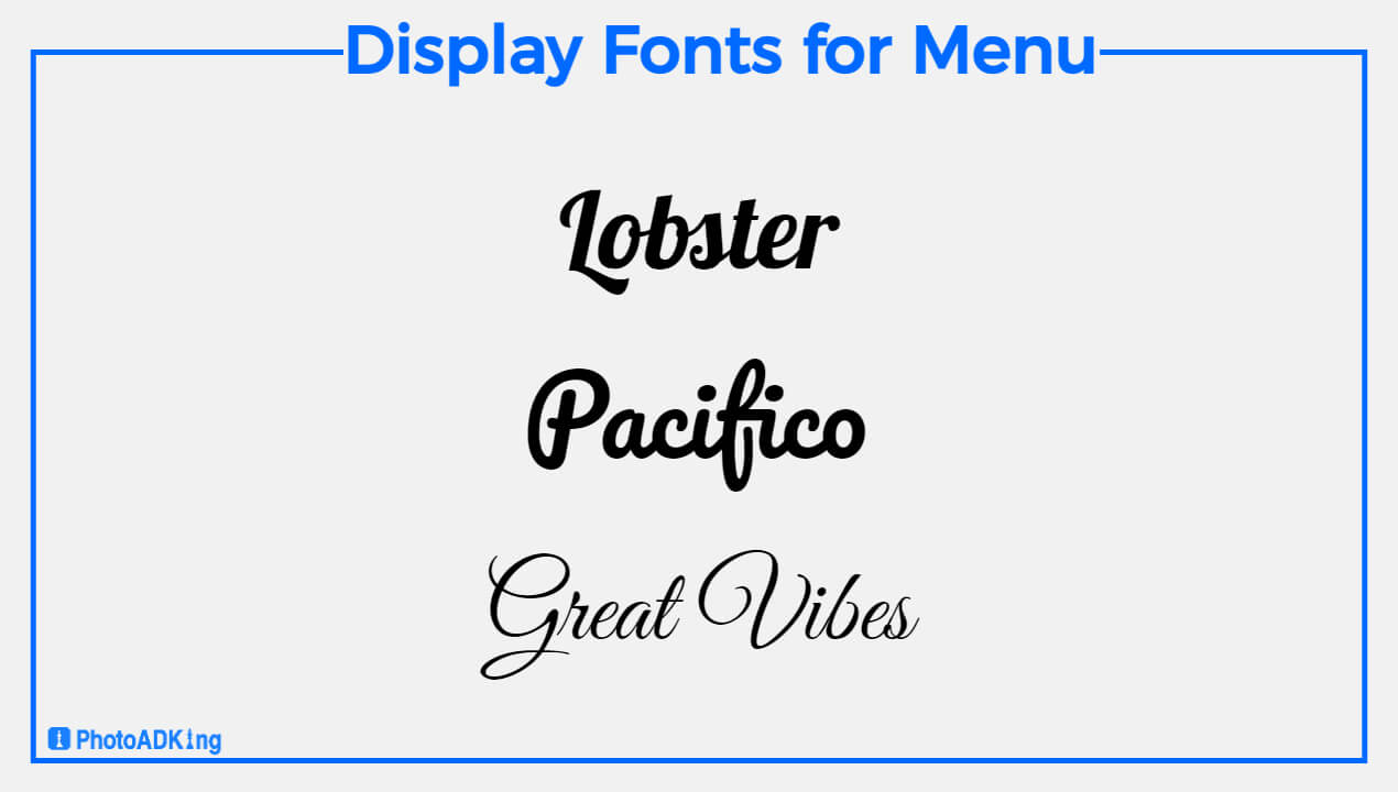 The Top Menu Font Styles for Restaurant Menu