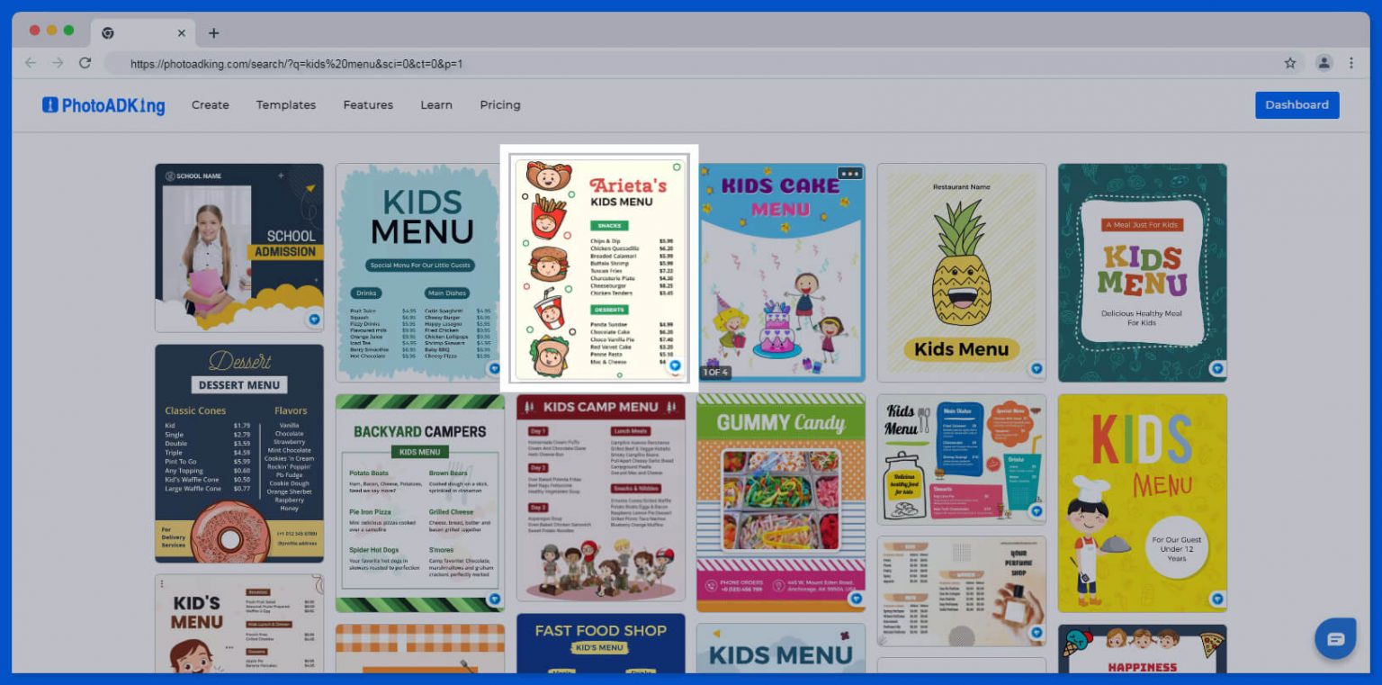 How to Design a Kid's Menu Using Templates?