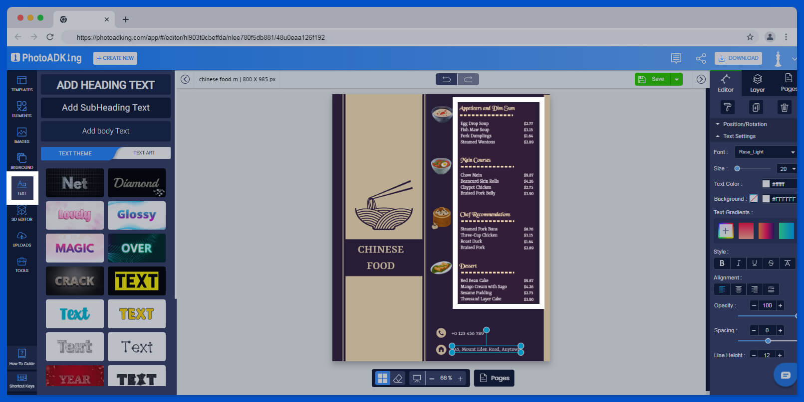 How to Design a Chinese Menu Using Templates