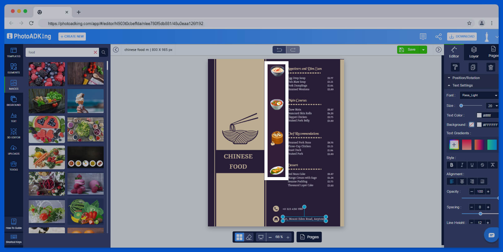 How to Design a Chinese Menu Using Templates
