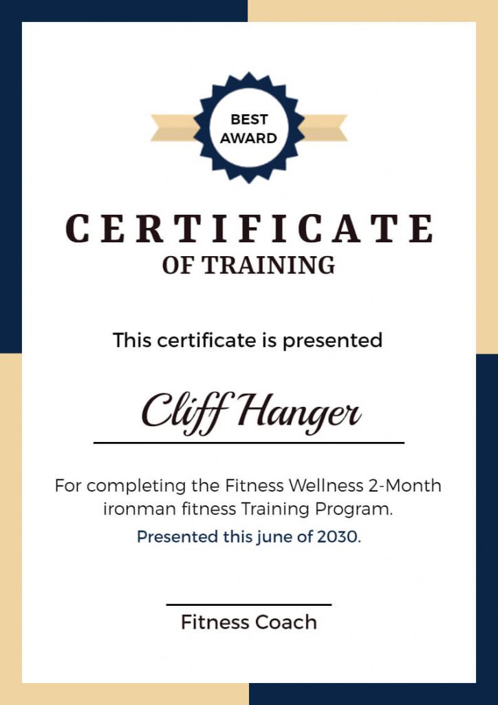 Training Certificate Sample