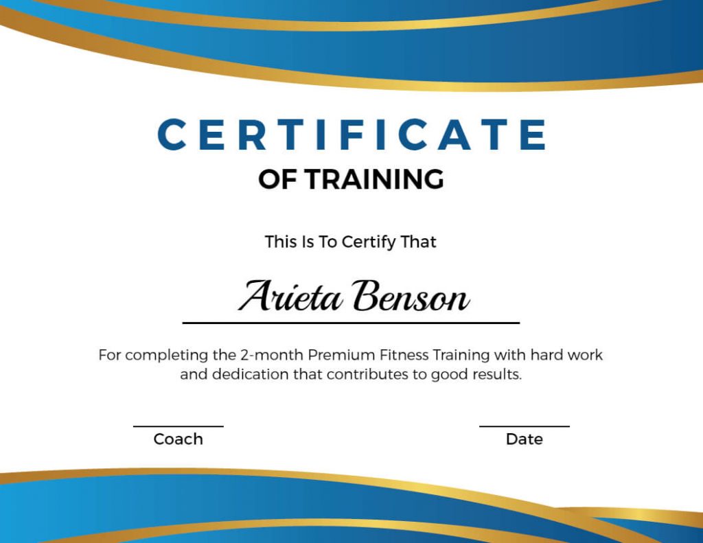 Training Certificate Sample