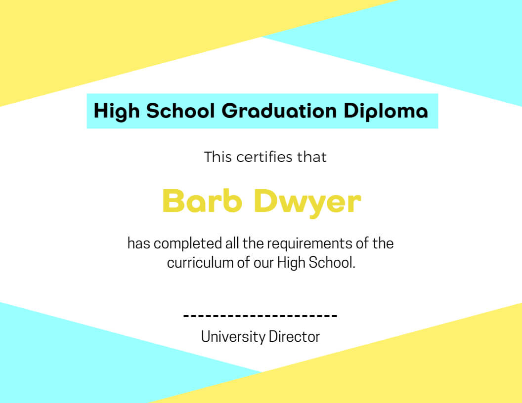 Diploma Certificate Sample