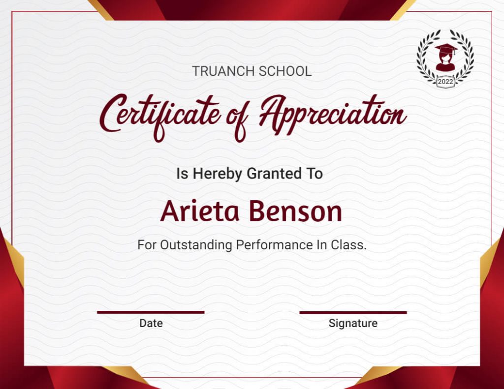 Certificate Of Appreciation Format Certificate Of Appreciation Format