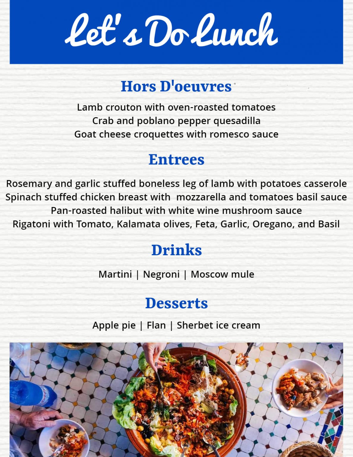 Lunch Menu Design Ideas, Examples & Samples