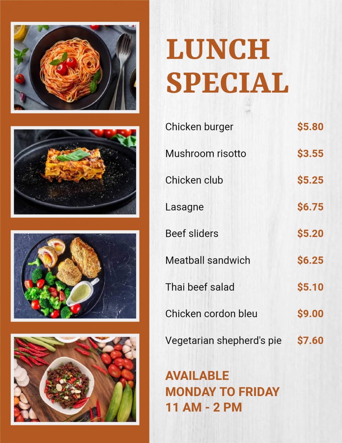 Lunch Menu Design Ideas, Examples & Samples