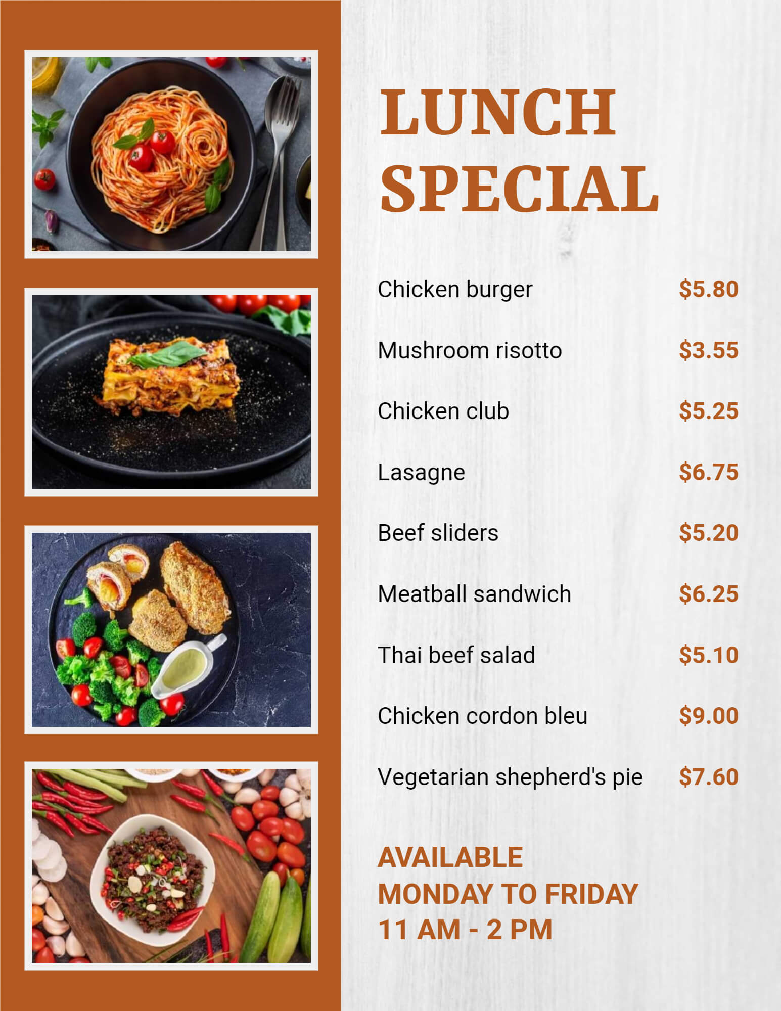 Lunch Menu Design Ideas, Examples & Samples