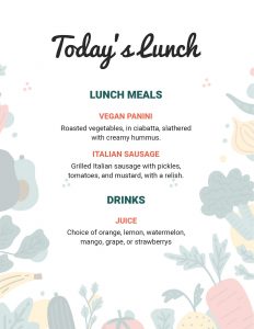 Lunch Menu Design Ideas, Examples & Samples