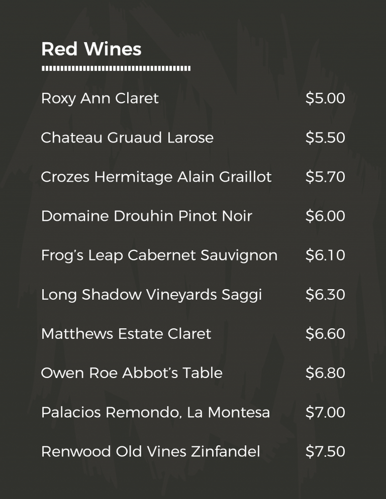 Wine Menu Design Ideas, Examples and Samples