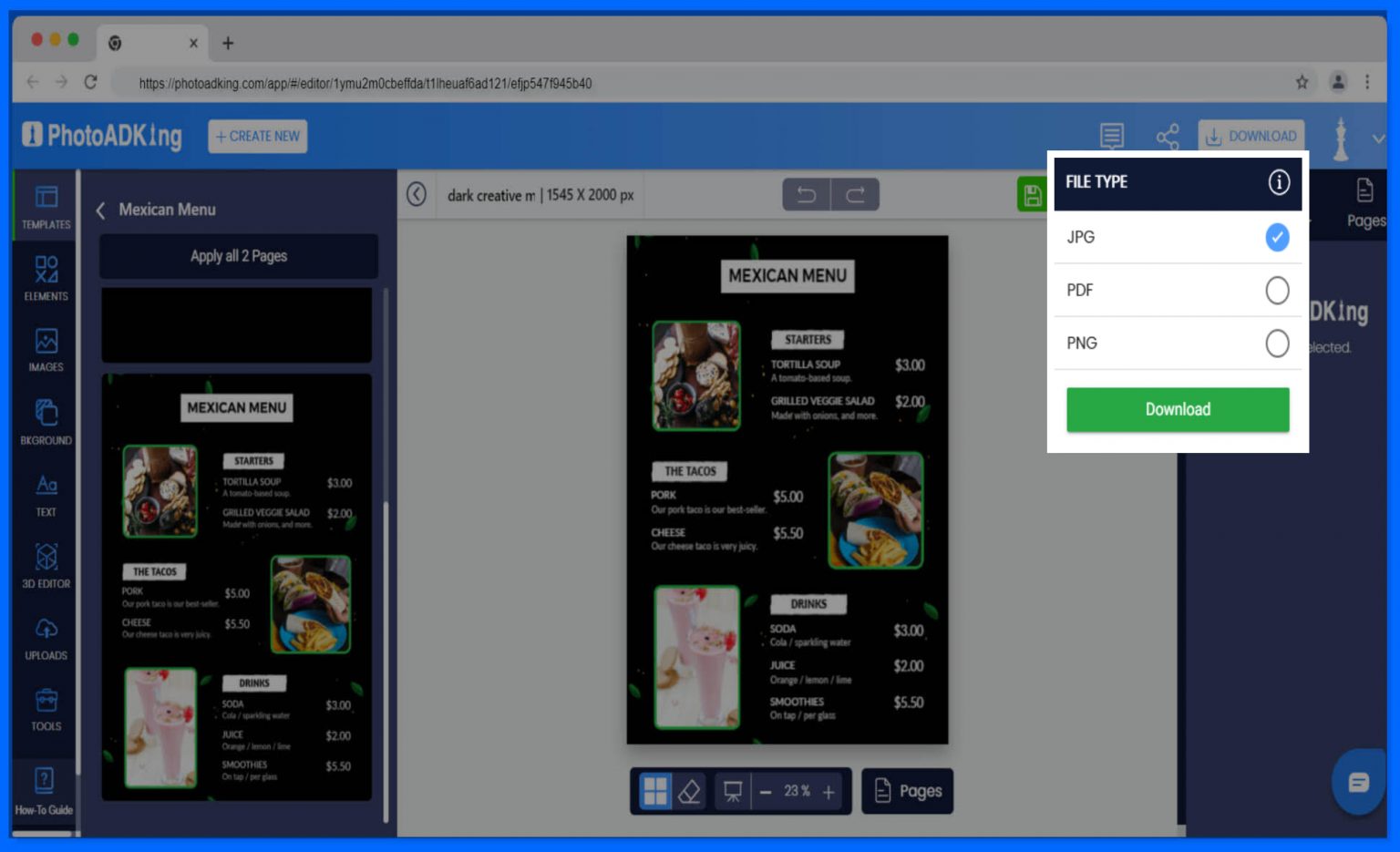 How to Design a Mexican Menu Using Templates