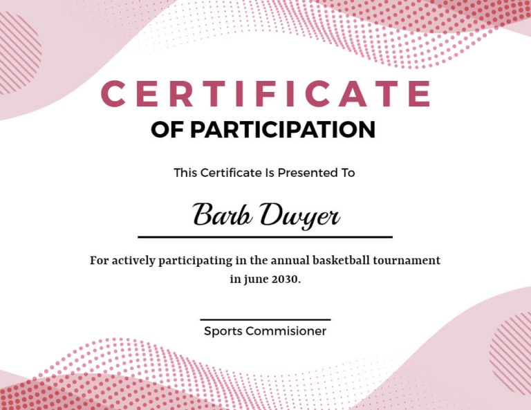 Participation Certificate Sample Participation Certificate Sample