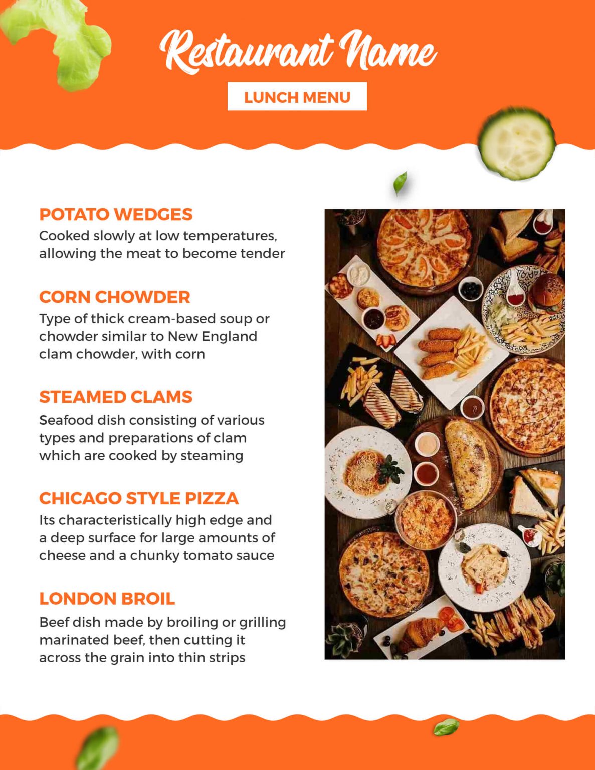 Lunch Menu Design Ideas, Examples & Samples