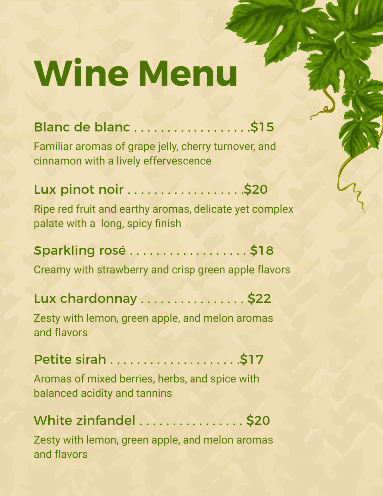 How to Design a Wine Menu Using Templates? - PhotoADKing