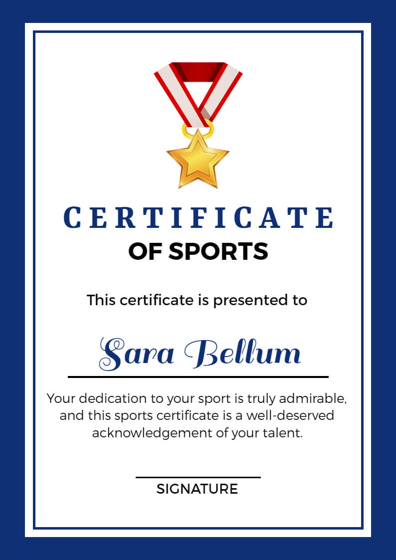 Sports Certificate Ideas & Types